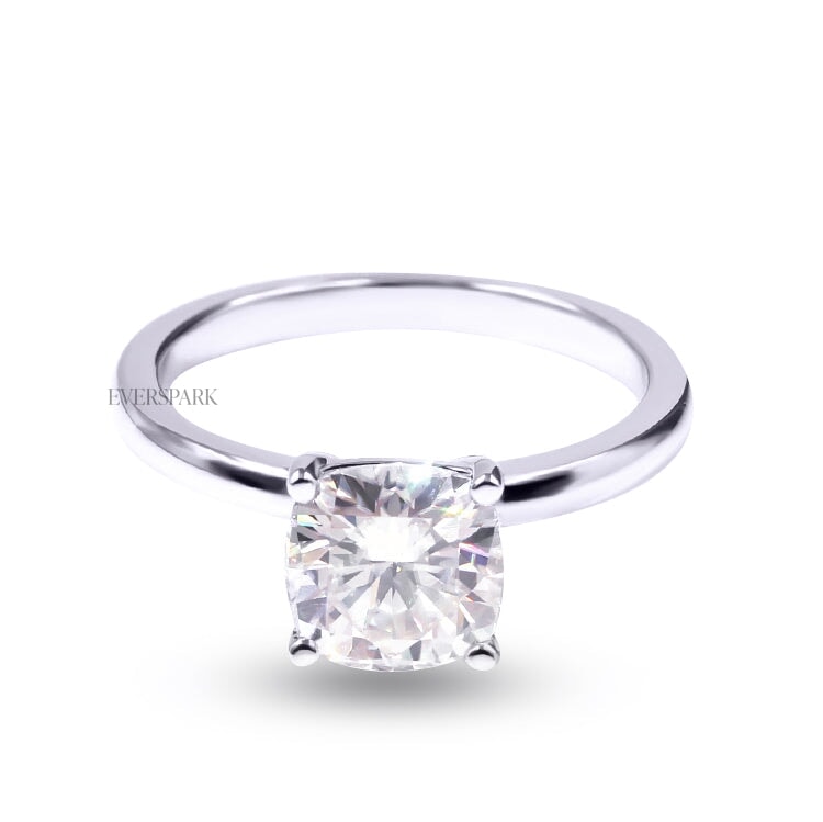 Charlene Platinum | Cushion Cut Solitaire Engagement Ring – Everspark