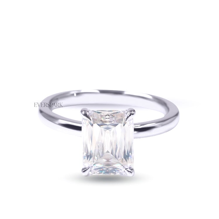 Grace Platinum | Criss Cut Solitaire Moissanite Engagement Ring – Everspark
