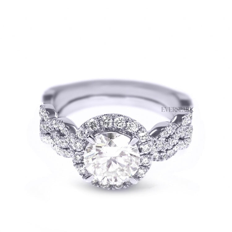 Saskia White | Intertwined Pavé Halo Moissanite Bridal Set – Everspark