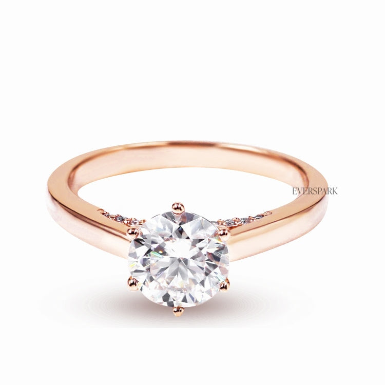 Daria Rose | Moissanite Engagement Ring with Cathedral Setting – Everspark