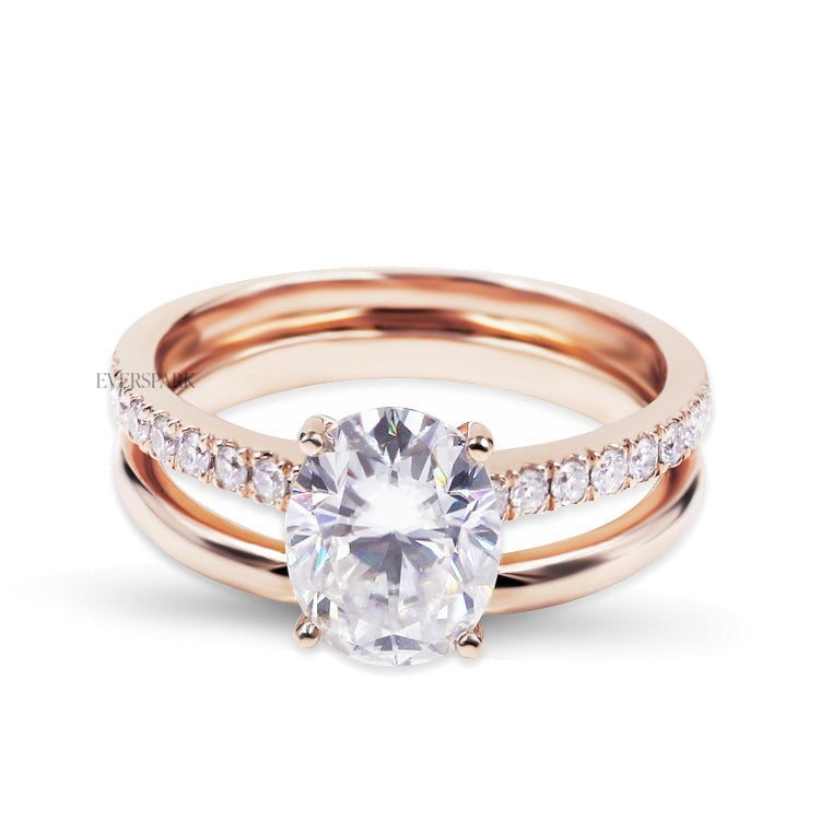 Marcella Rose | Oval Cut Moissanite Wedding Ring Set – Everspark